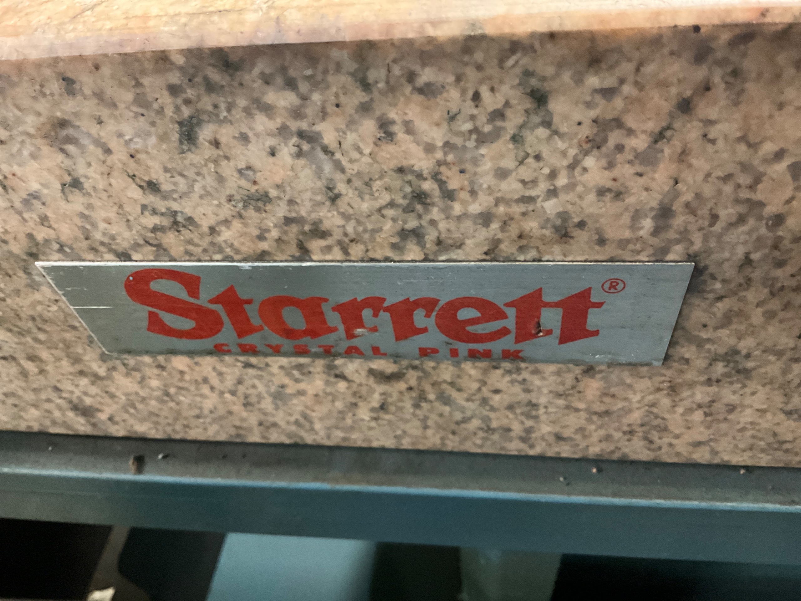STARRETT GRANITE PLATE WITH MEASURING EQUIPMENT