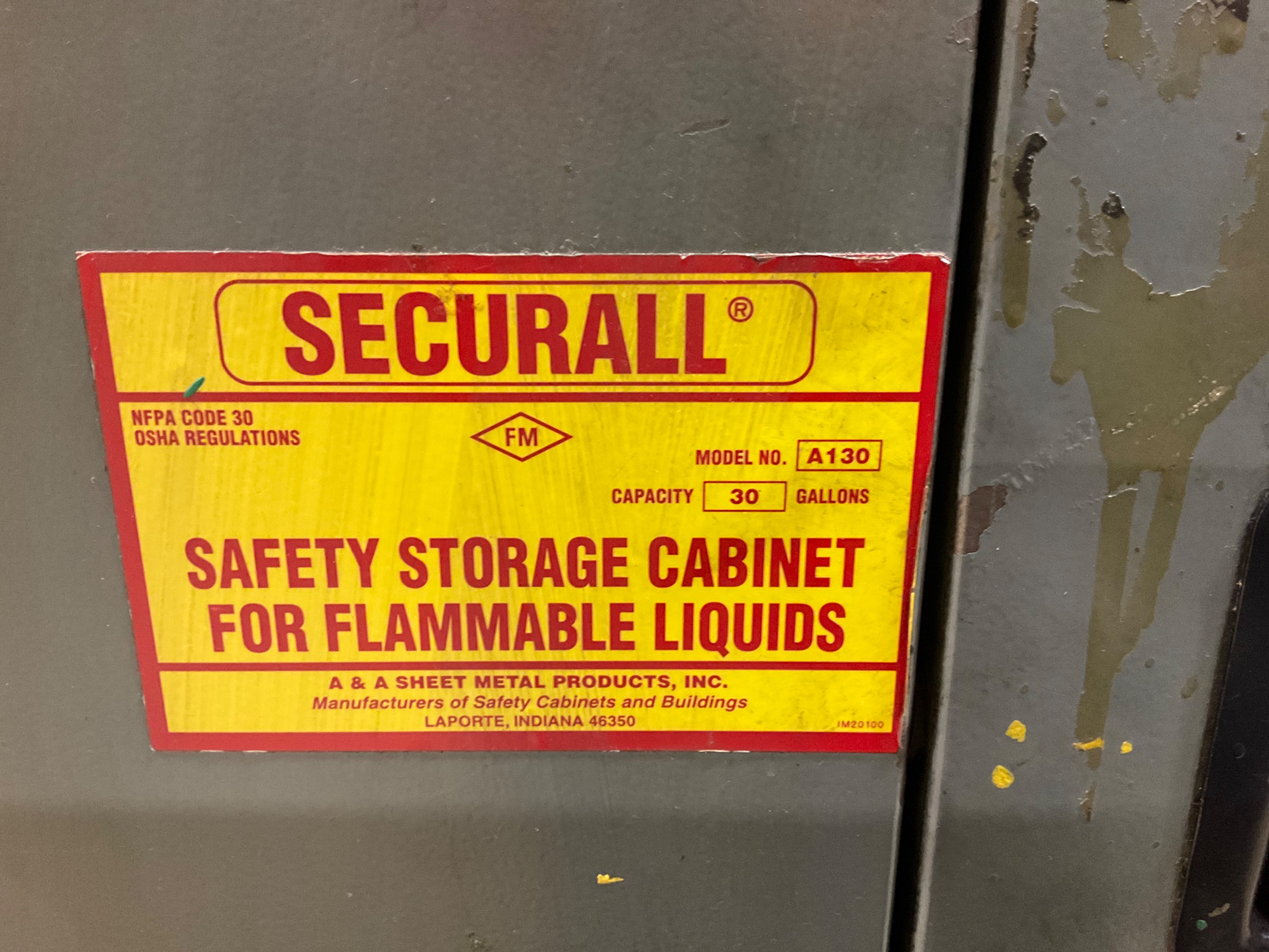 SECURALL A130 FLAME-PROOF STORAGE CABINET